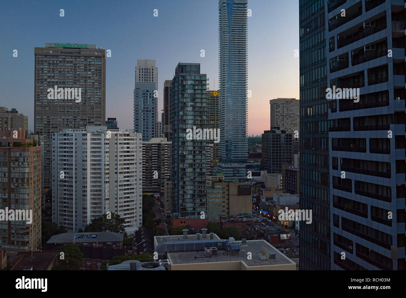 Amazing landscape of the skyline of Toronto in Canada with its high ...
