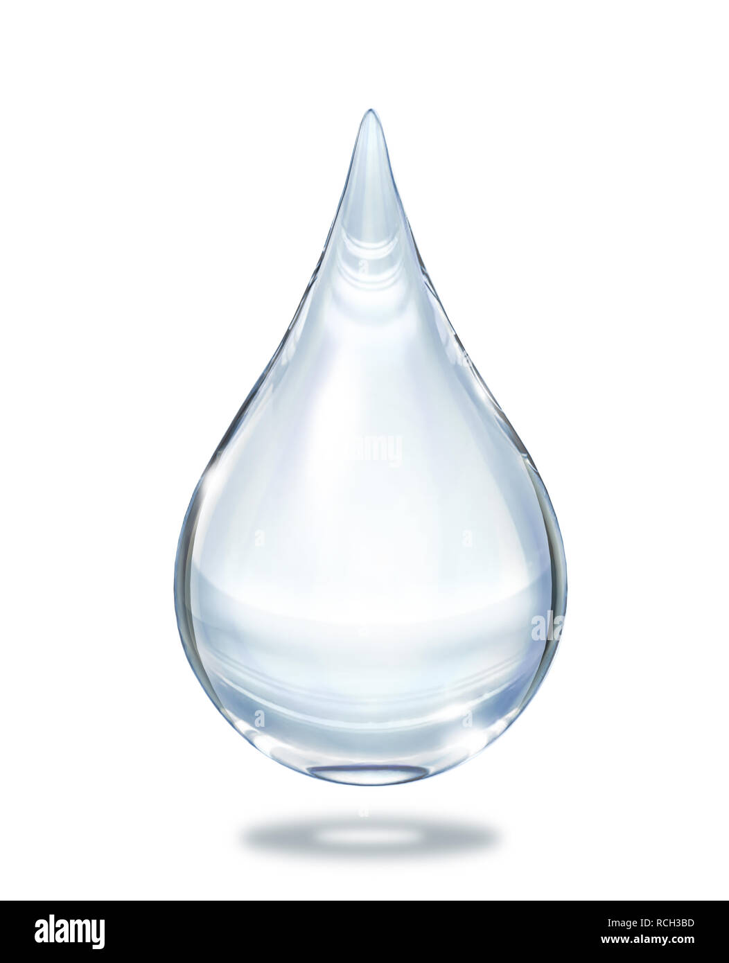 Water drop close up view isolated on white background. Clipping path ...