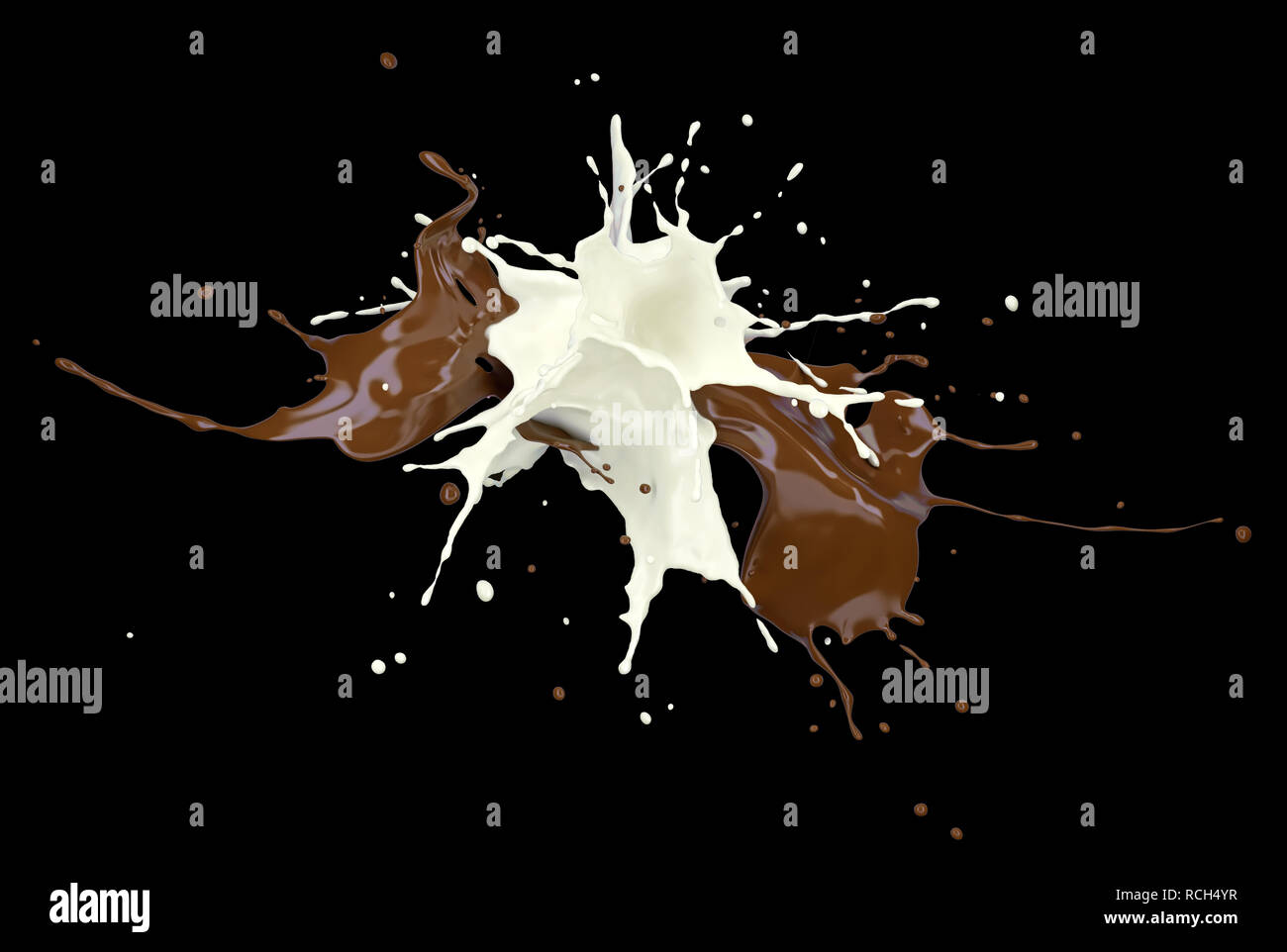 Milk chocolate splash against black hi-res stock photography and images ...