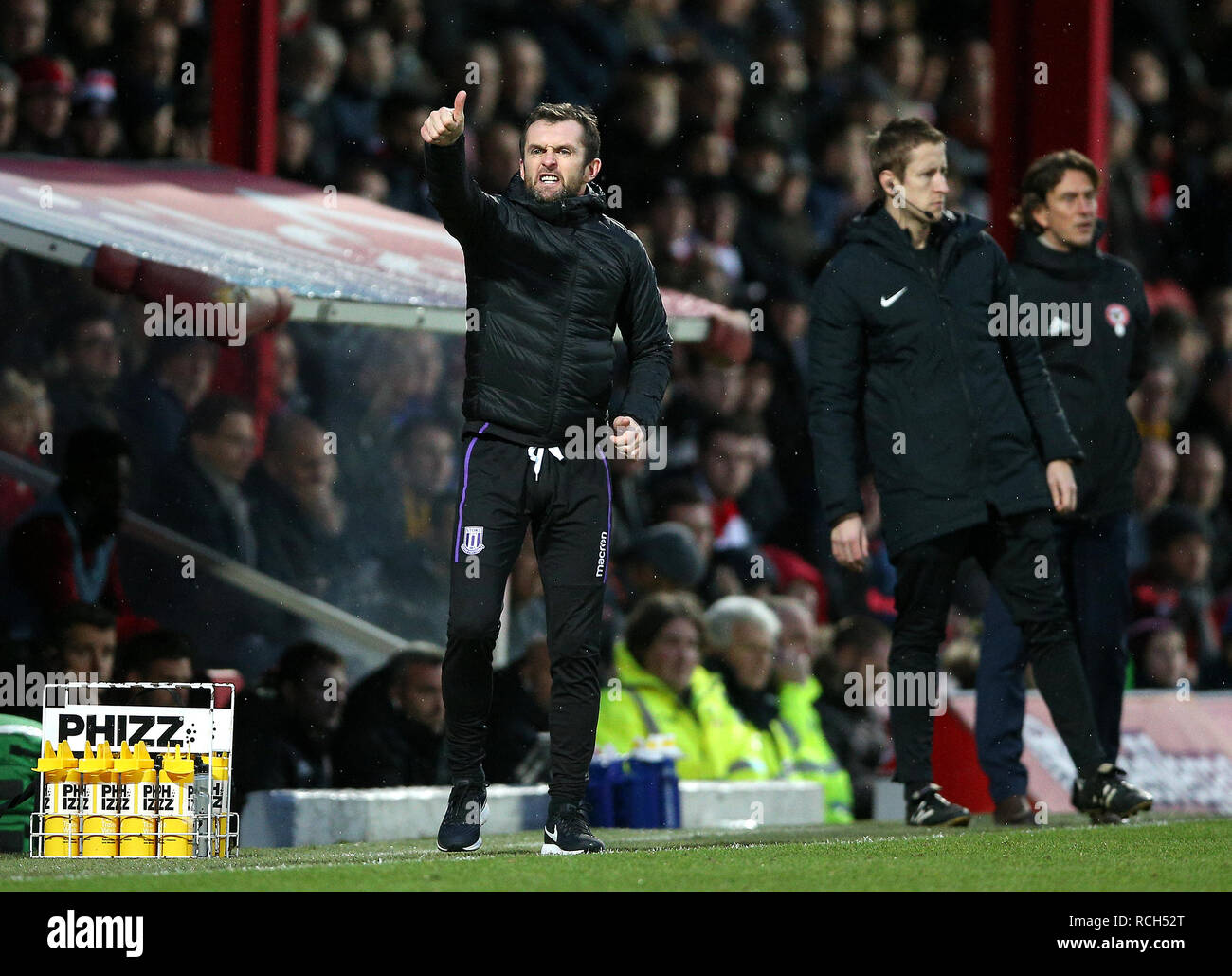 Stoke City manager Nathan Jones on the touchline Stock Photo - Alamy