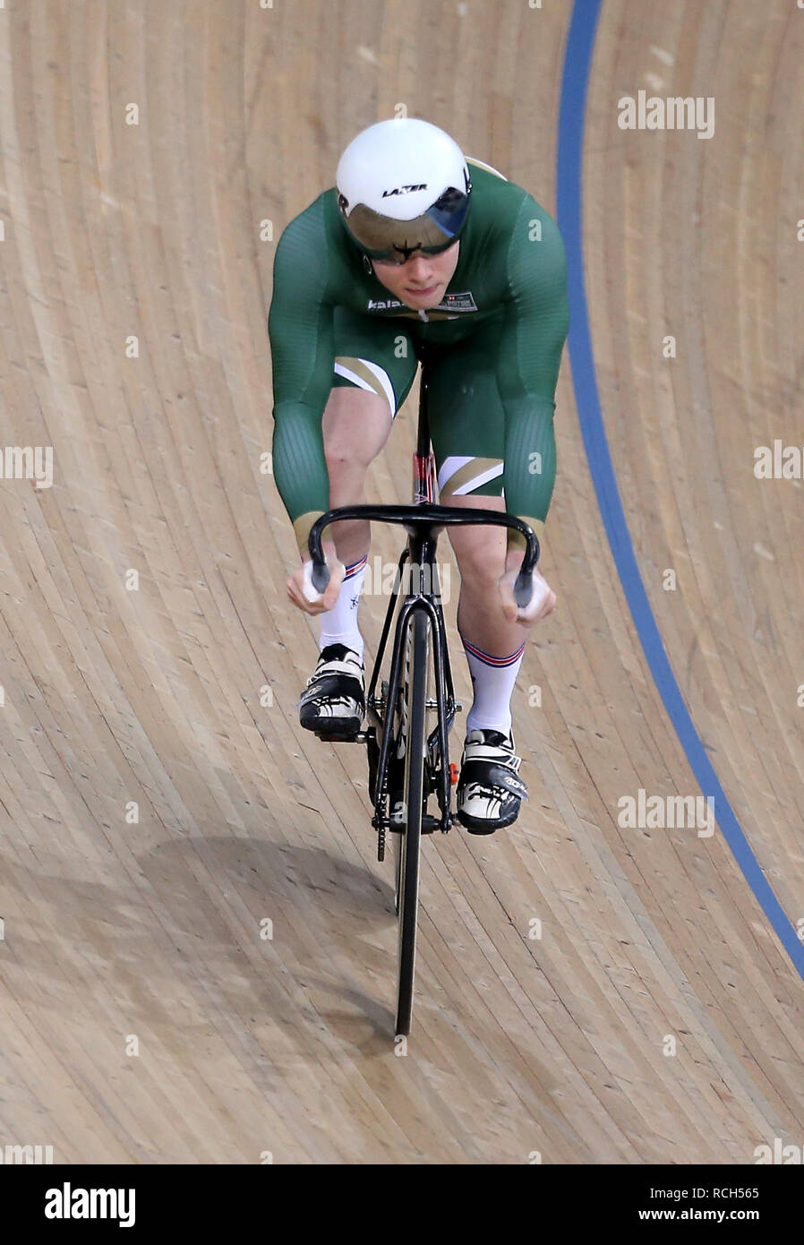 Jack Carlin of Great Britain during day three of the Tissot UCI Track ...