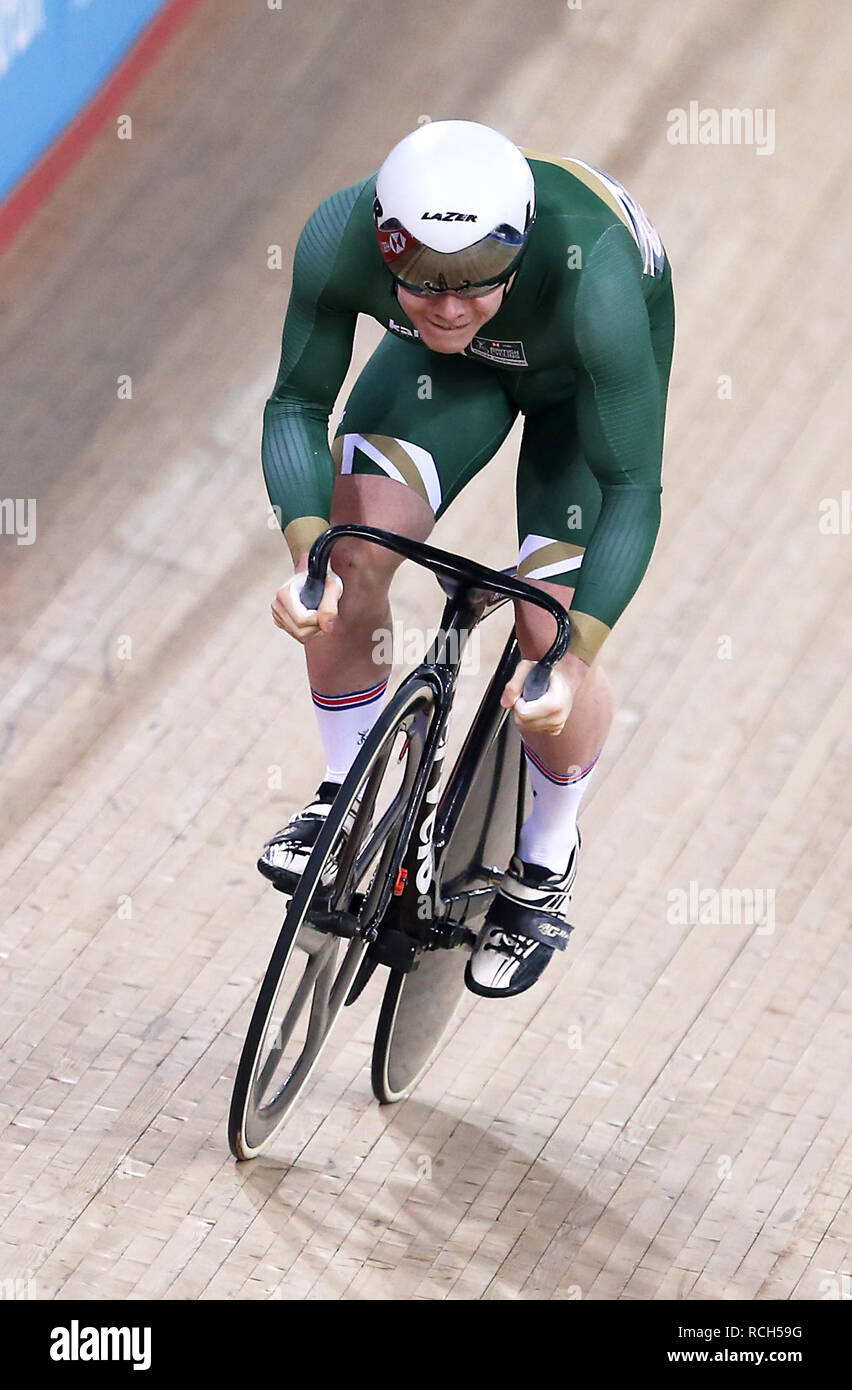 Jack Carlin of Great Britain during day three of the Tissot UCI Track ...