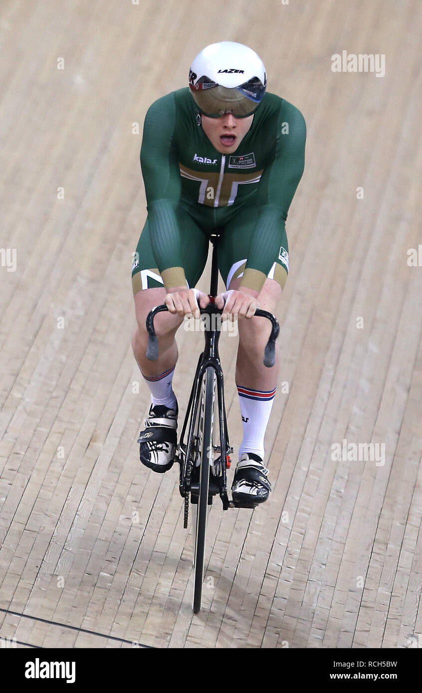 Jack Carlin of Great Britain during day three of the Tissot UCI Track ...