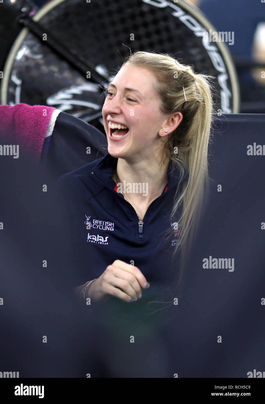 Laura Kenny of Great Britain during day three of the Tissot UCI Track ...