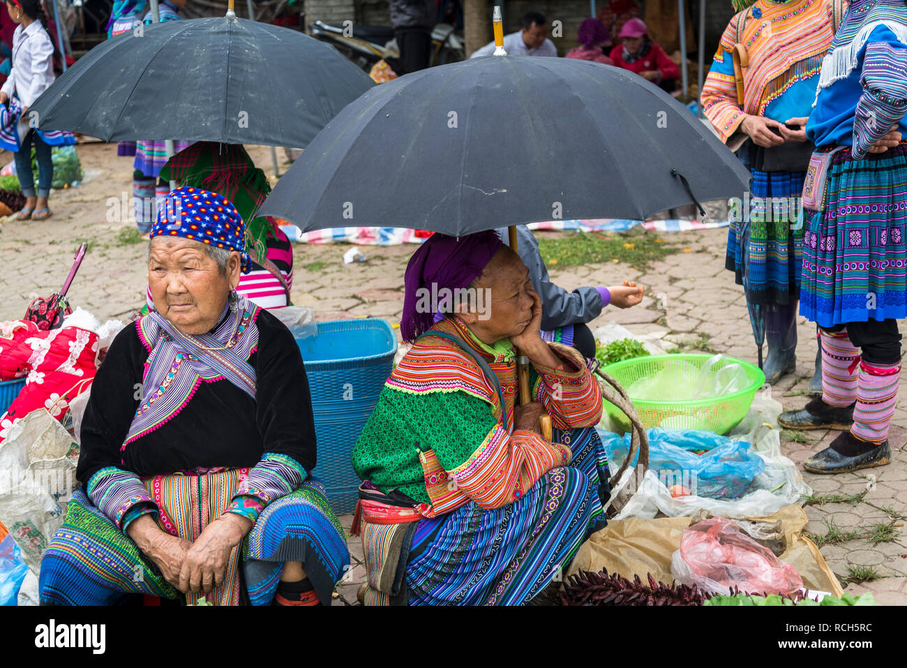 Vegetable market at Colourful Bac Ha Sunday Market in the Flower Hmong ...