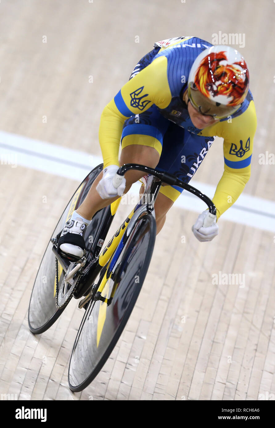 Liubov Basova of Ukraine during day two of the Tissot UCI Track Cycling ...
