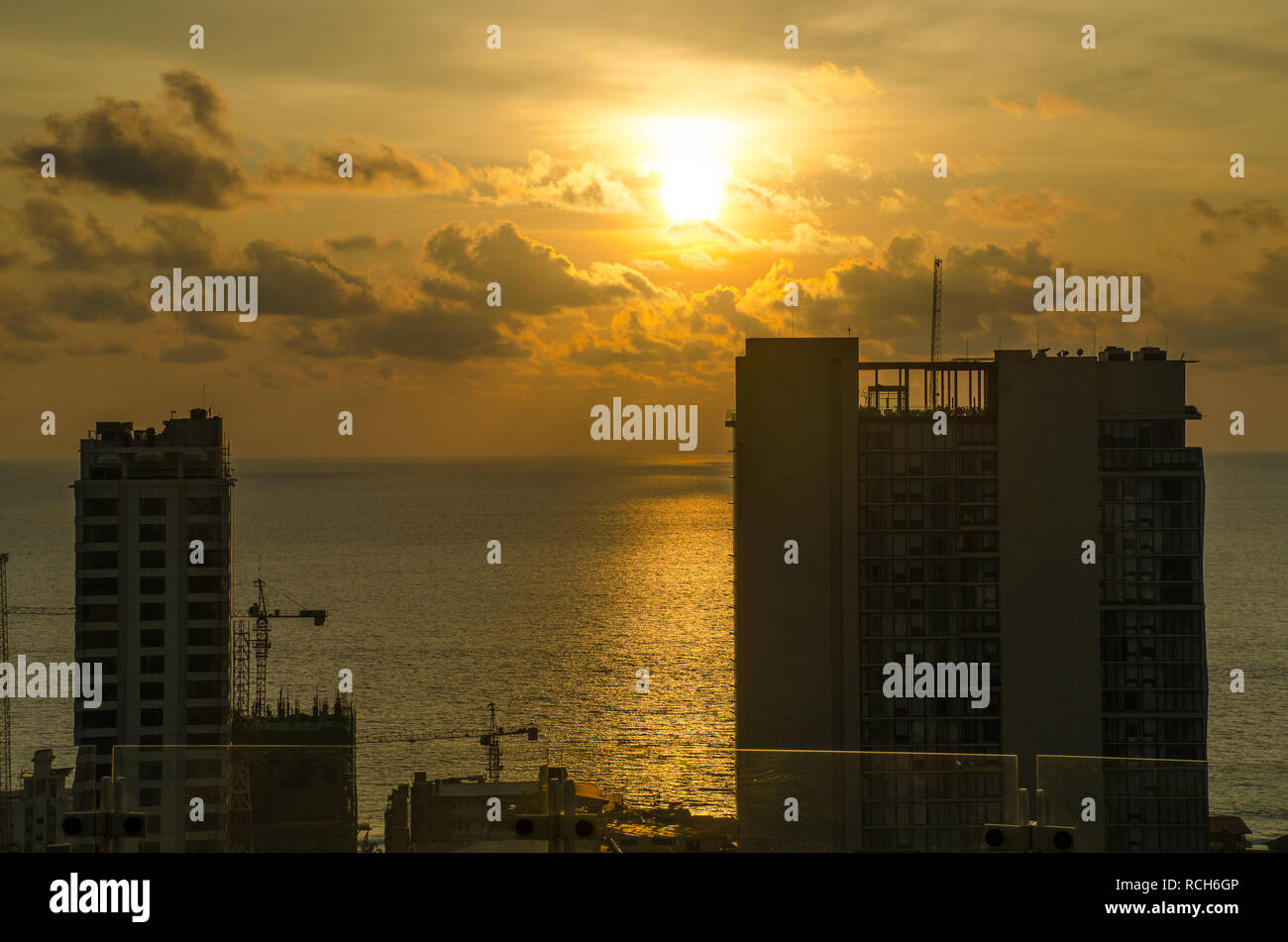 beautiful landscape sunset top view city of Colombo of Sri Lanka Stock ...