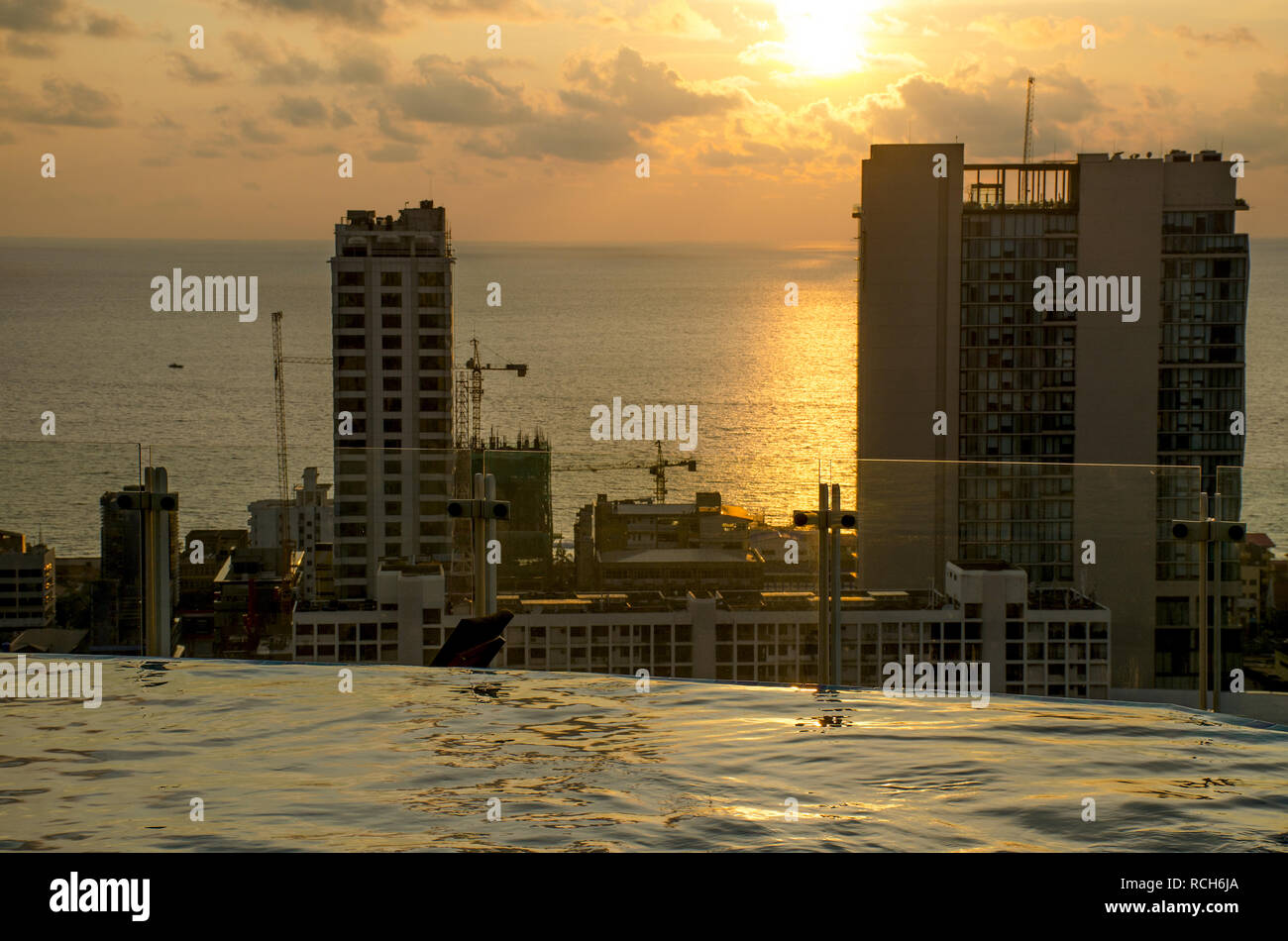 beautiful landscape sunset top view city of Colombo of Sri Lanka Stock ...