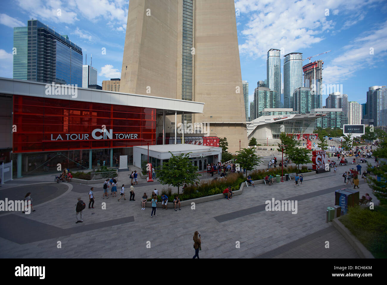 Entrance of the CN Tower a famlous landmark in the city centre of ...
