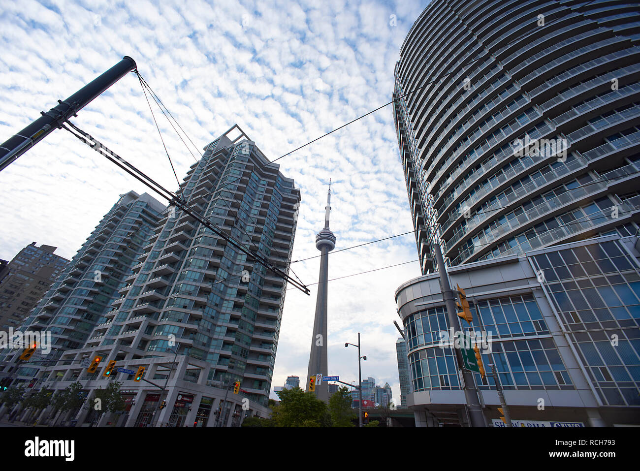 Amazing landscape of the skyline of Toronto in Canada with its high ...