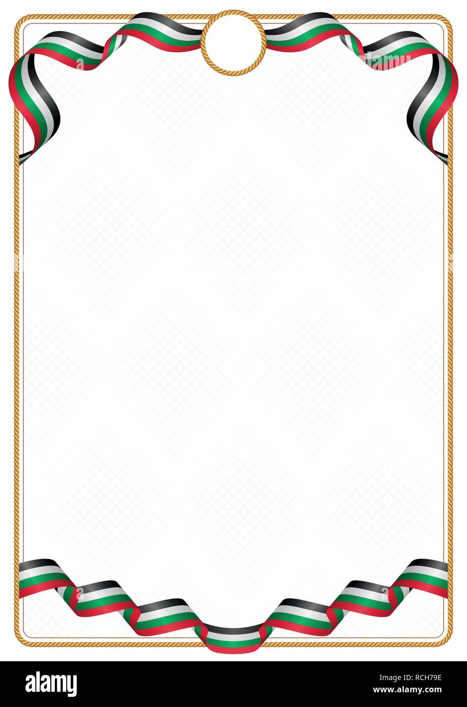 Frame and border of ribbon with the colors of the Palestine flag ...