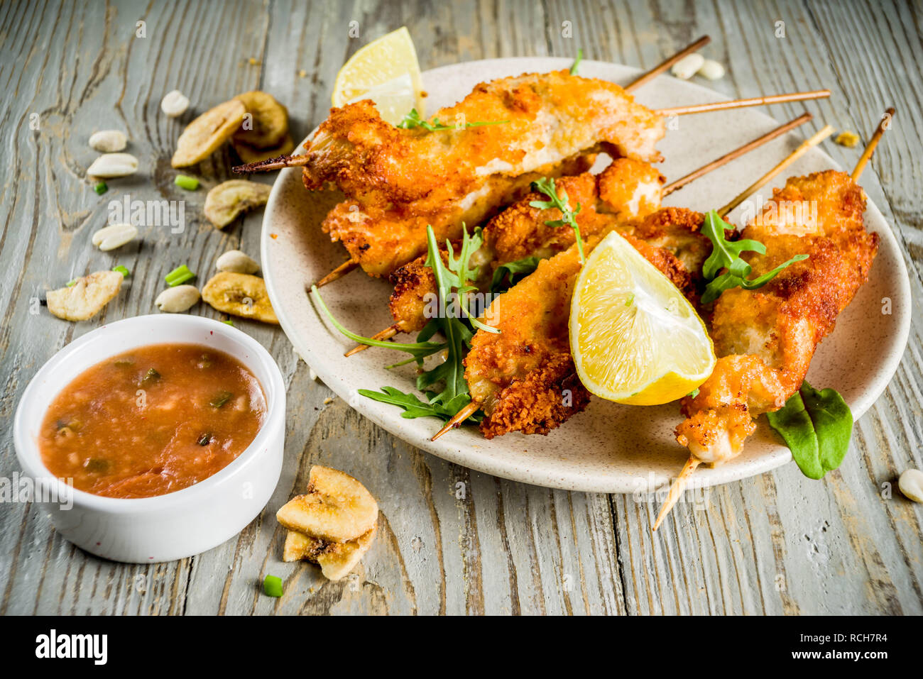 West african food, spicy nigerian chicken kebabs with peppered sauce ...