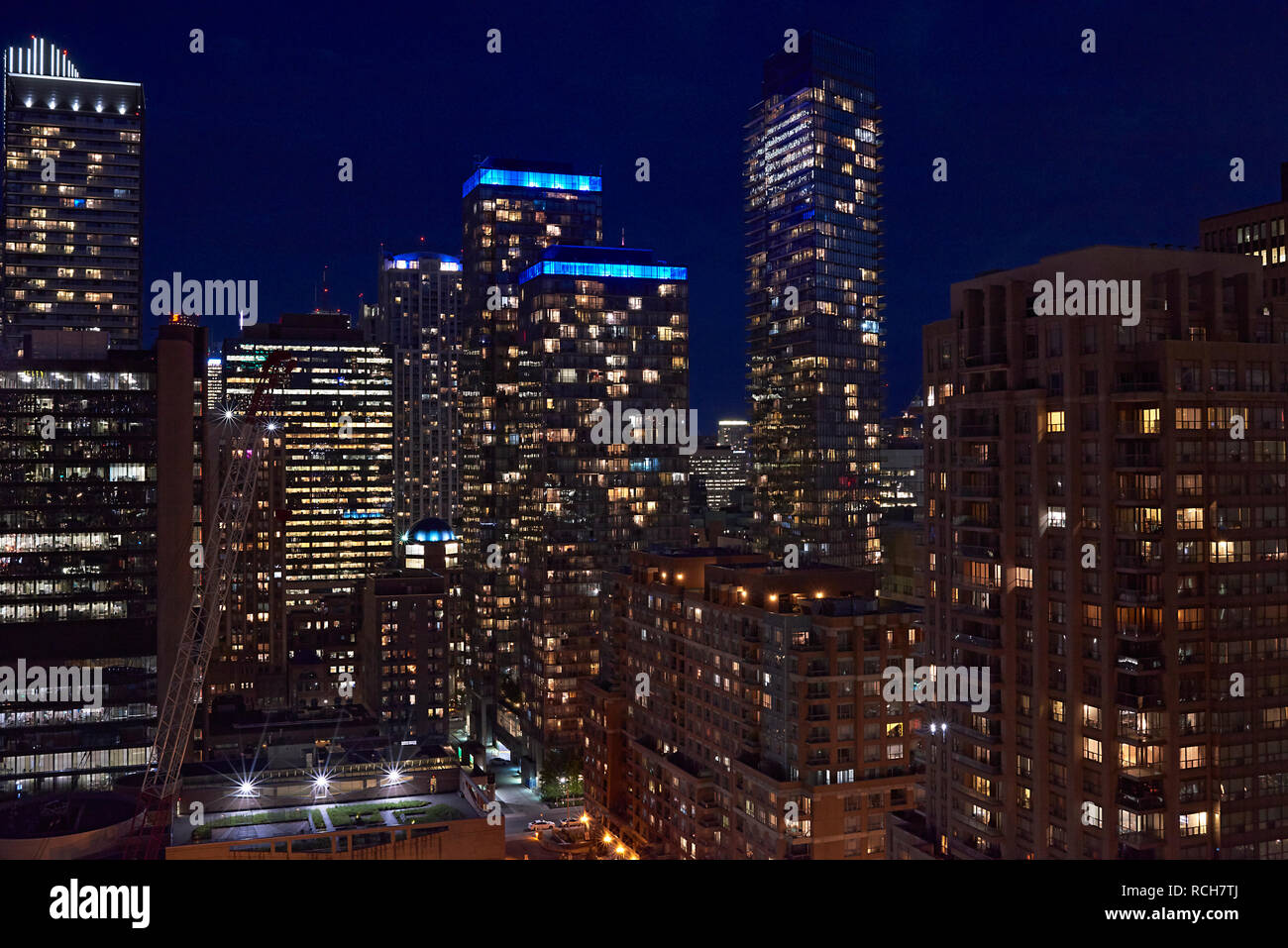 View of the business district and its skyscrapers is in Toronto city at ...