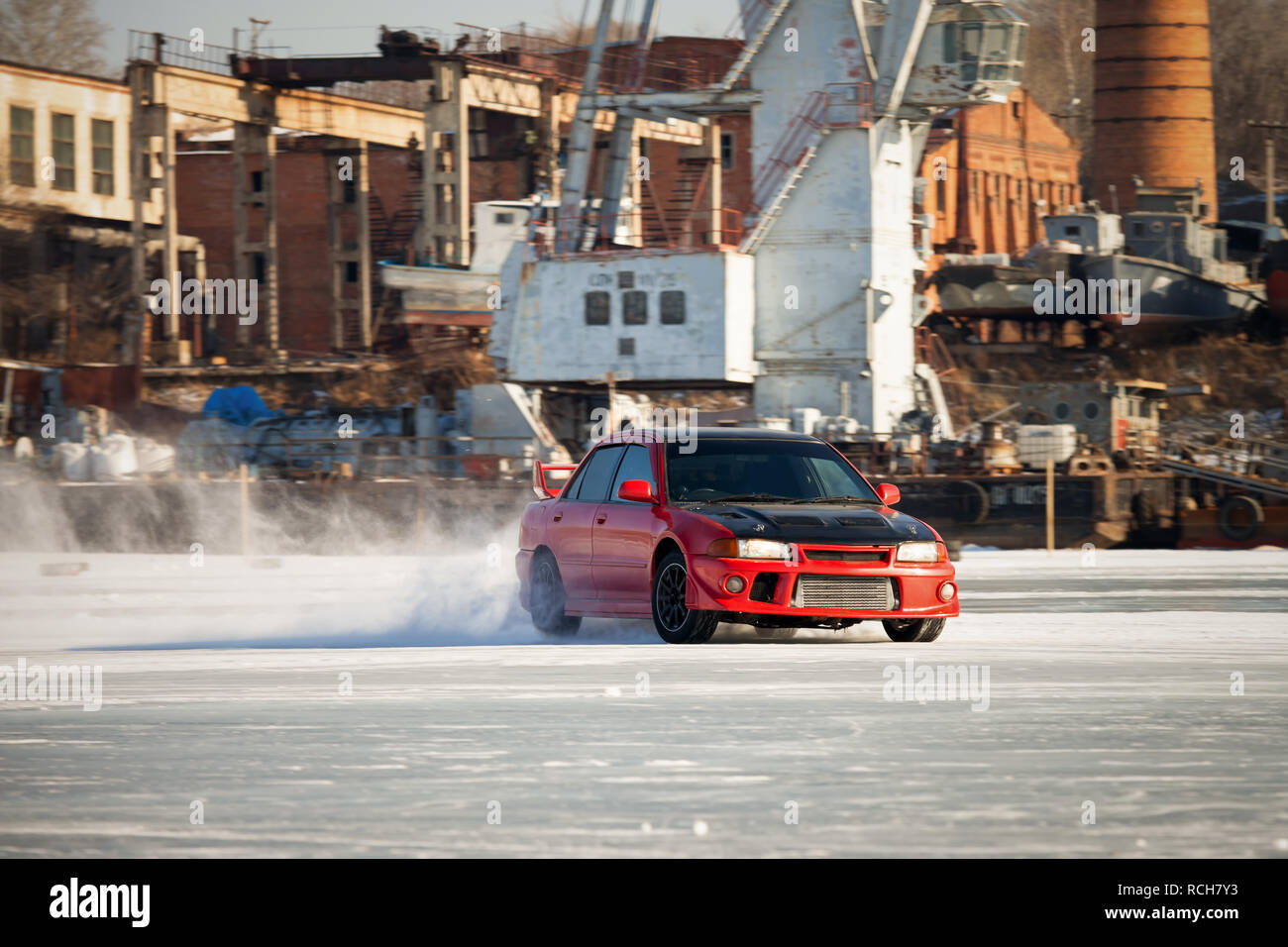Red rally car hi-res stock photography and images - Alamy