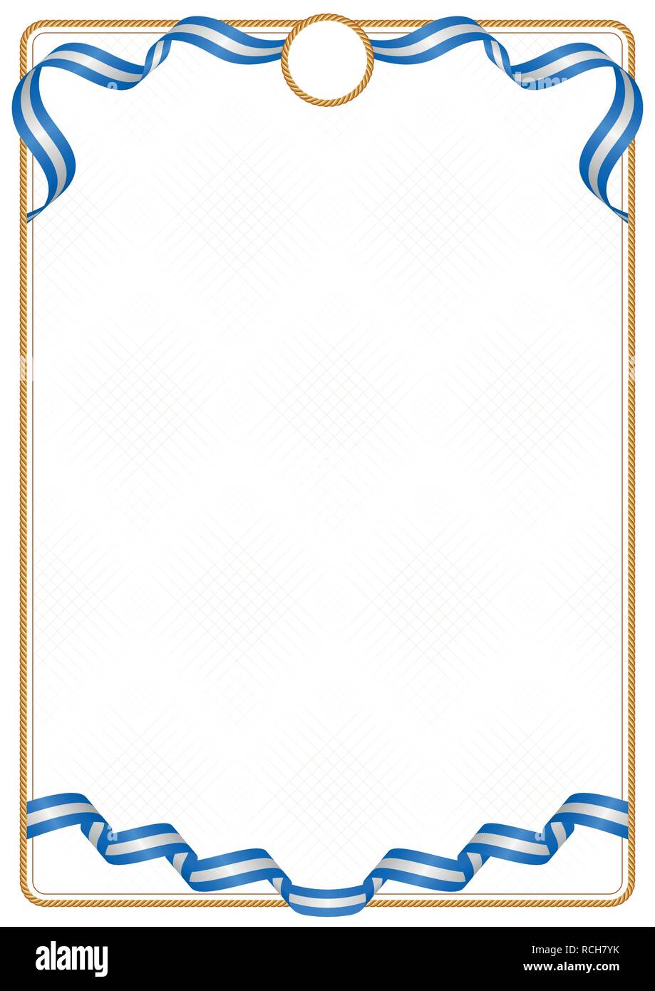 Frame and border of ribbon with the colors of the Nicaragua flag ...