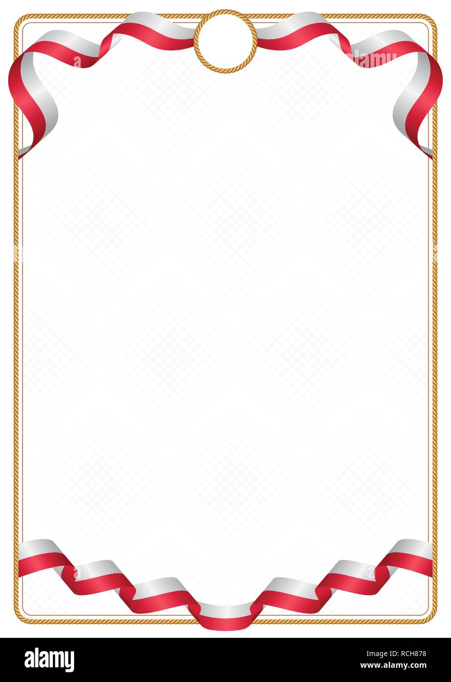 Frame and border of ribbon with the colors of the Malta flag, template ...