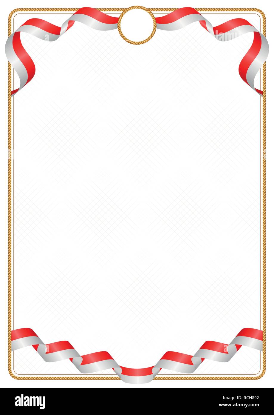 Frame and border of ribbon with the colors of the Indonesia flag ...