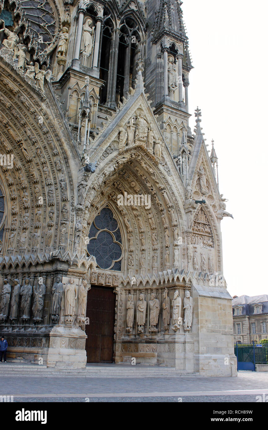 Reims, France. Details of the Cathedral of Our Lady (Cathedrale Notre ...
