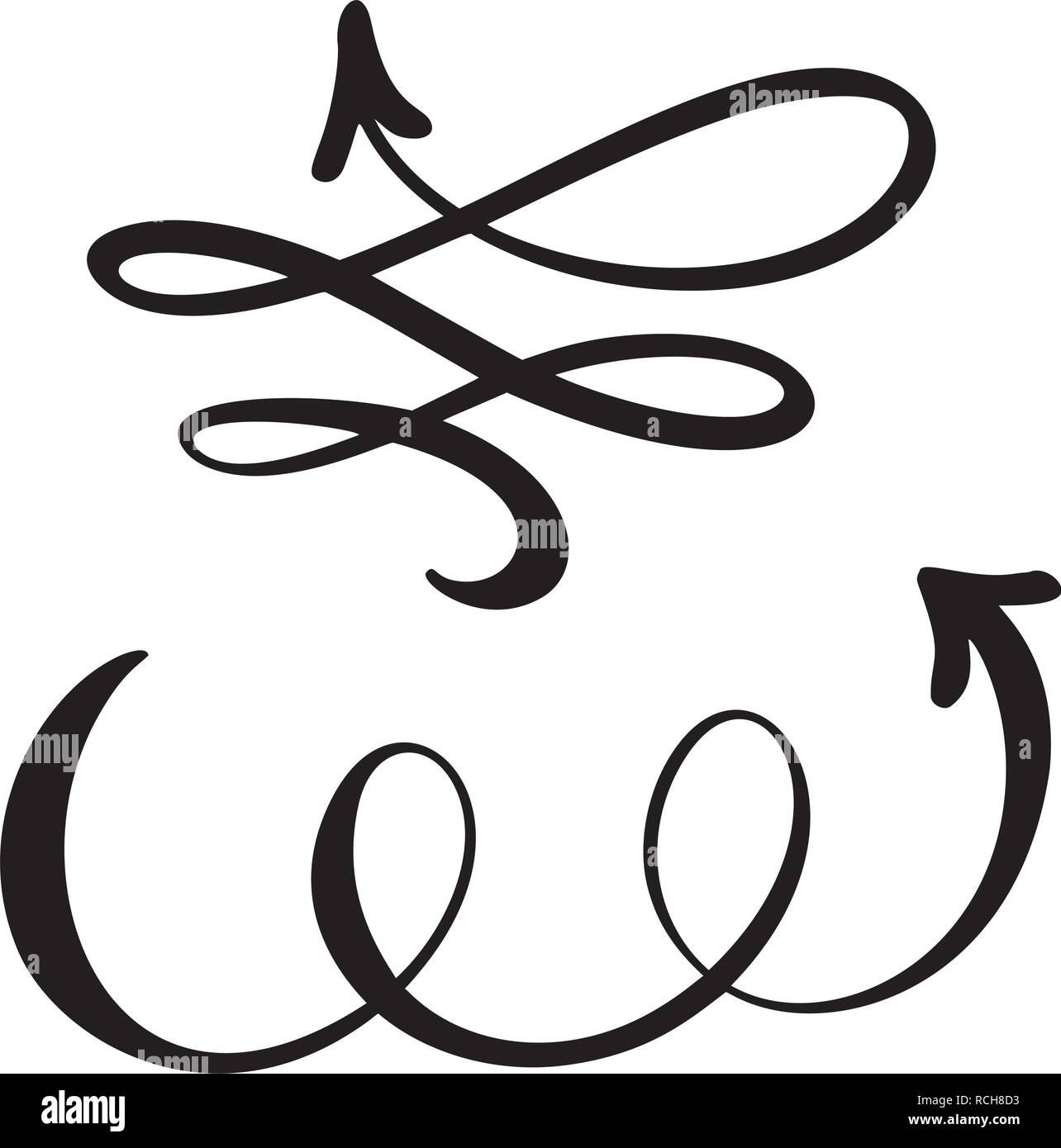 Abstract Vector Arrows set. Doodle hand made marker style. Isolated ...