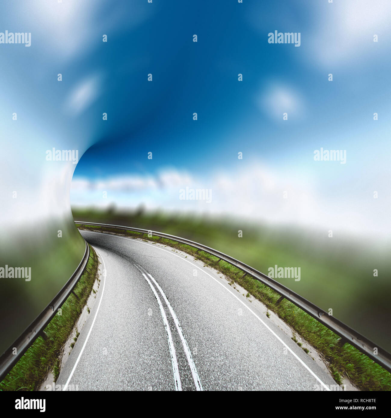 Landscape road tunnel Stock Photo - Alamy