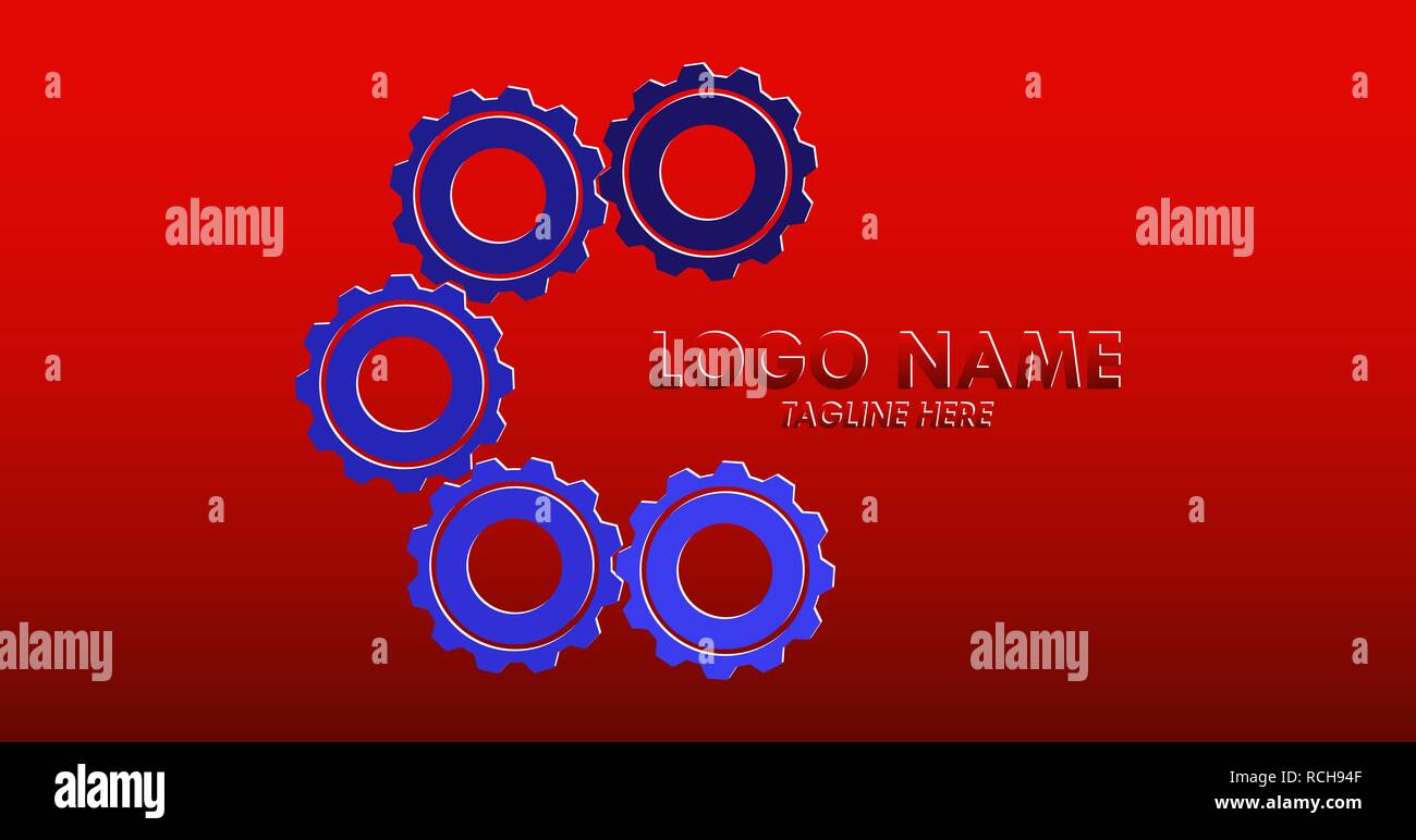 mechanism of several gears to create a company logo Stock Vector Image ...
