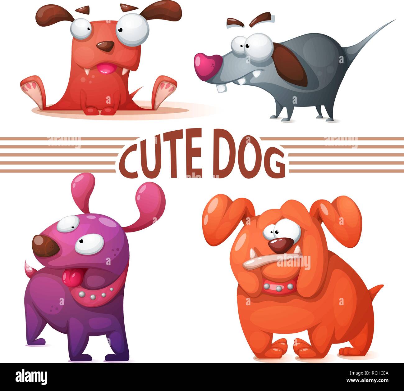 Set color dog. Cute illustration Stock Vector Image & Art - Alamy