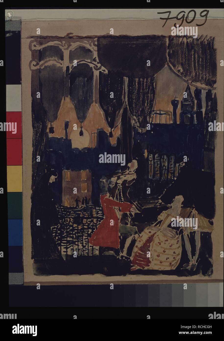 Stage design for the opera Mozart and Salieri by N. Rimsky-Korsakov ...