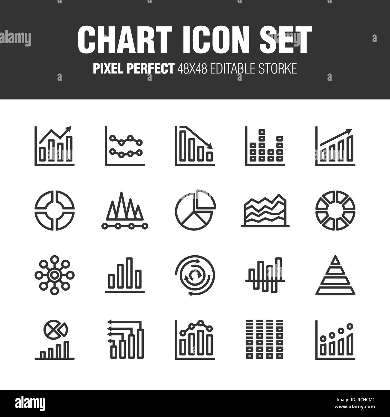 This is a set of chart icons. Editable stroke. 48×48 Pixel Perfect ...