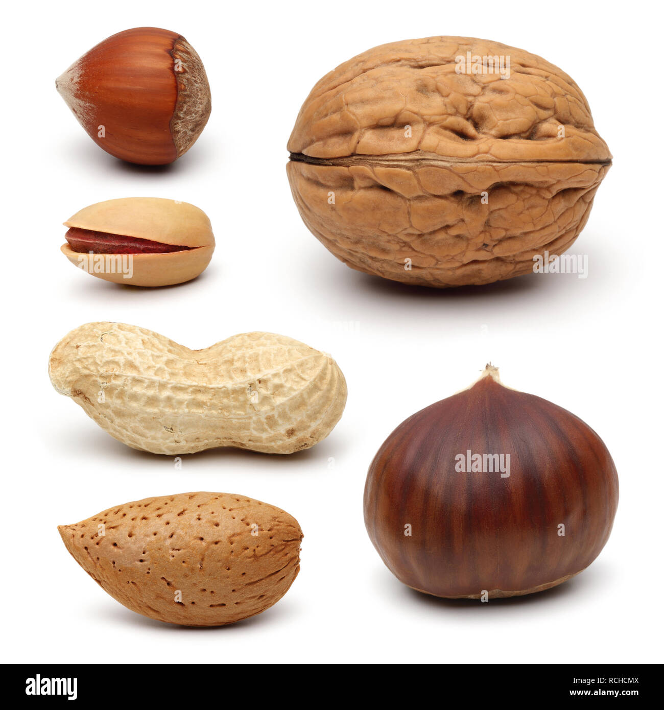 Mixed nuts isolated on white background Stock Photo - Alamy