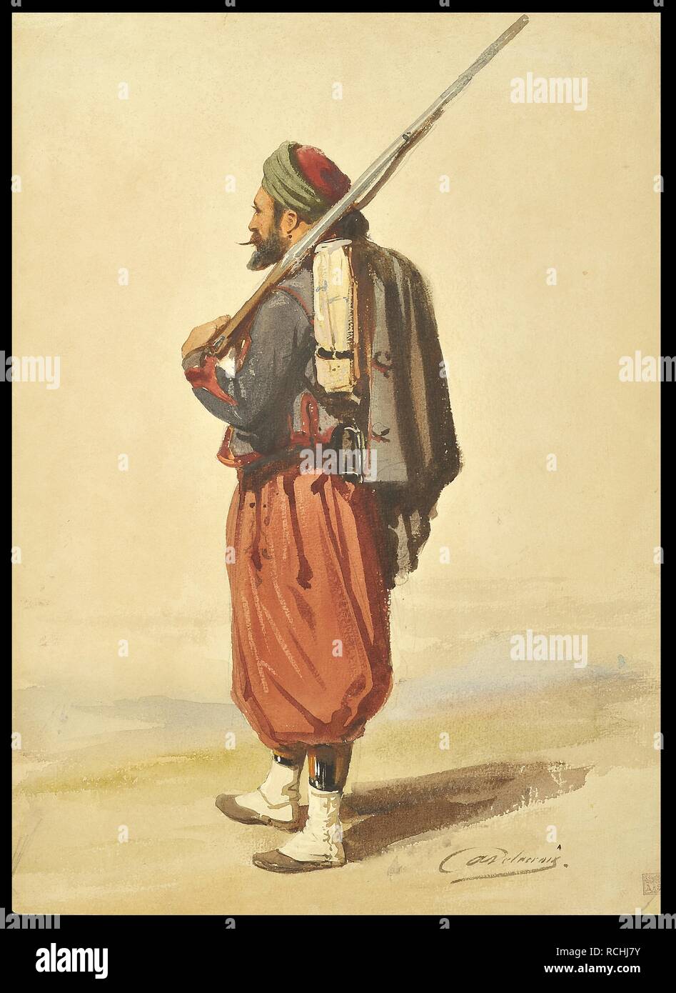 Zouave. Museum: Moravská galerie, Brno. Author: Delacroix, Auguste ...
