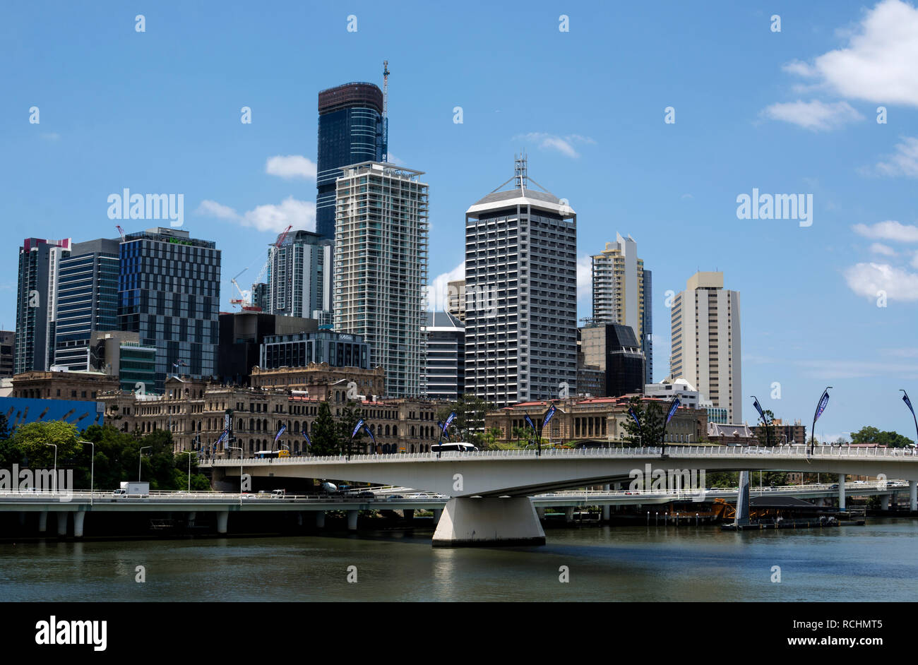 City centre and Victoria Bridge, Brisbane, Queensland, Australia Stock ...