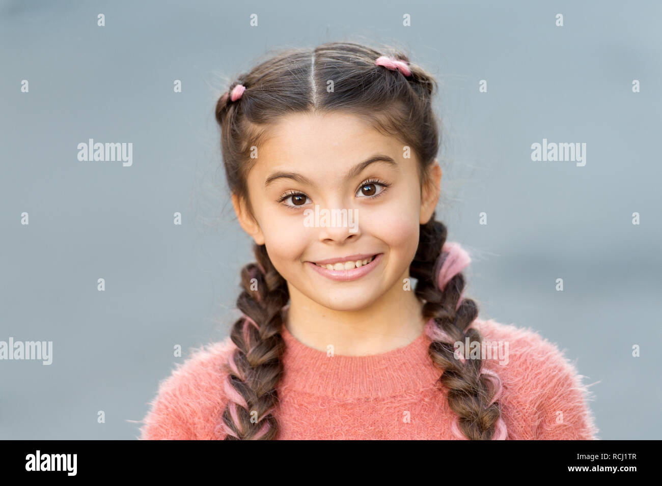 Sincere emotional kid. Girl surprised emotional face. What a surprising ...