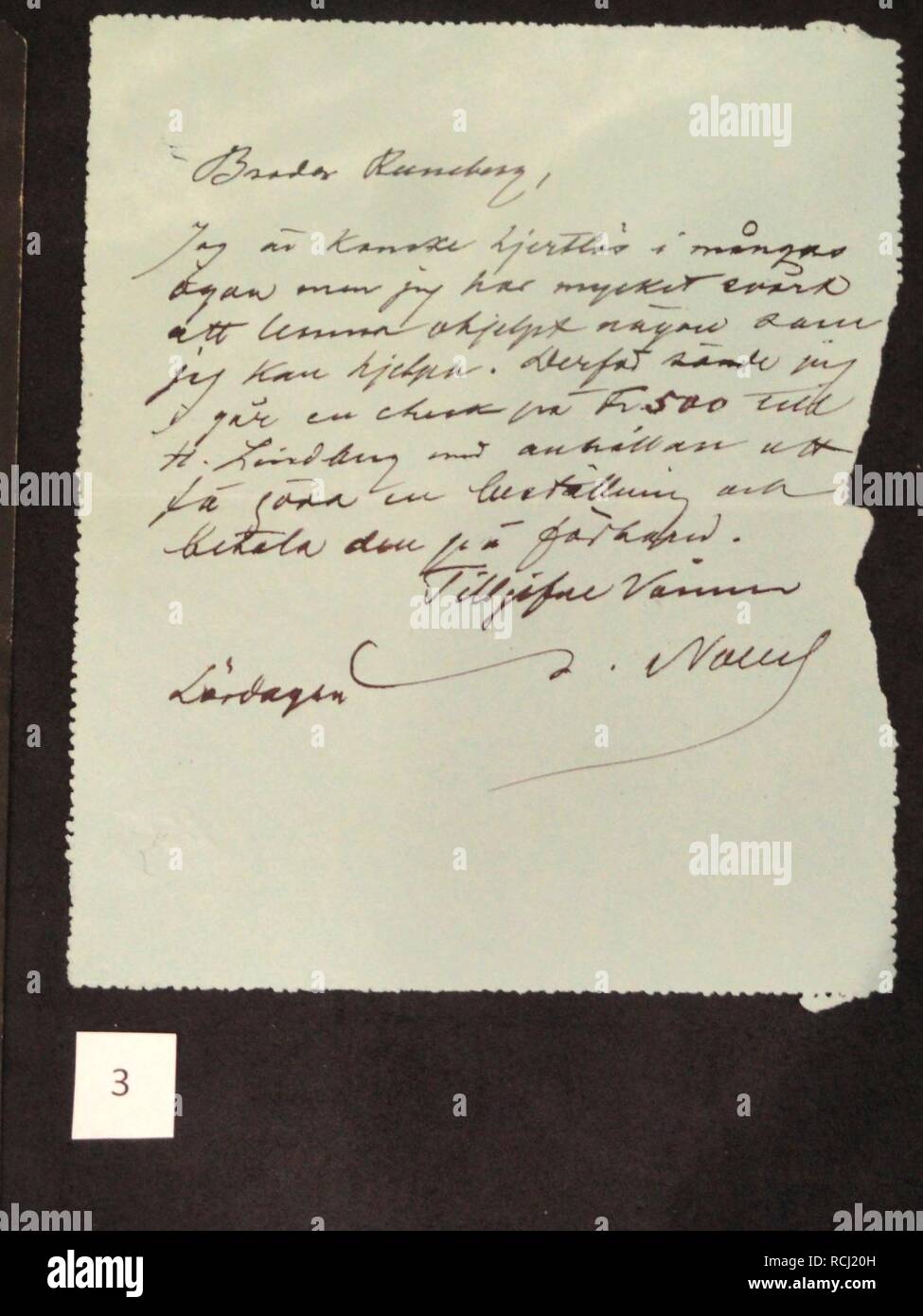 Alfred Nobel letter - National Archives of Finland Stock Photo - Alamy
