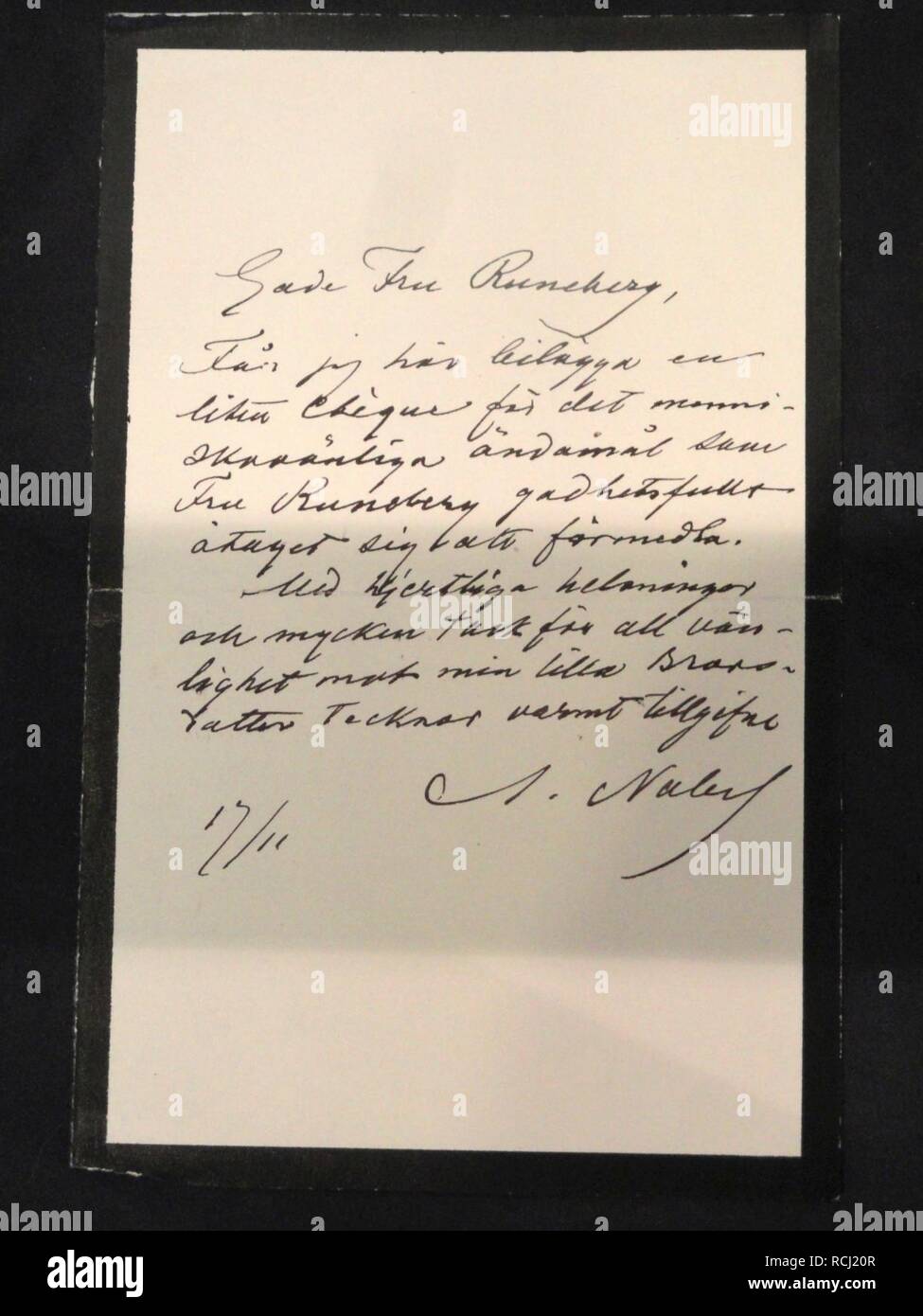 Alfred Nobel letter - National Archives of Finland Stock Photo - Alamy