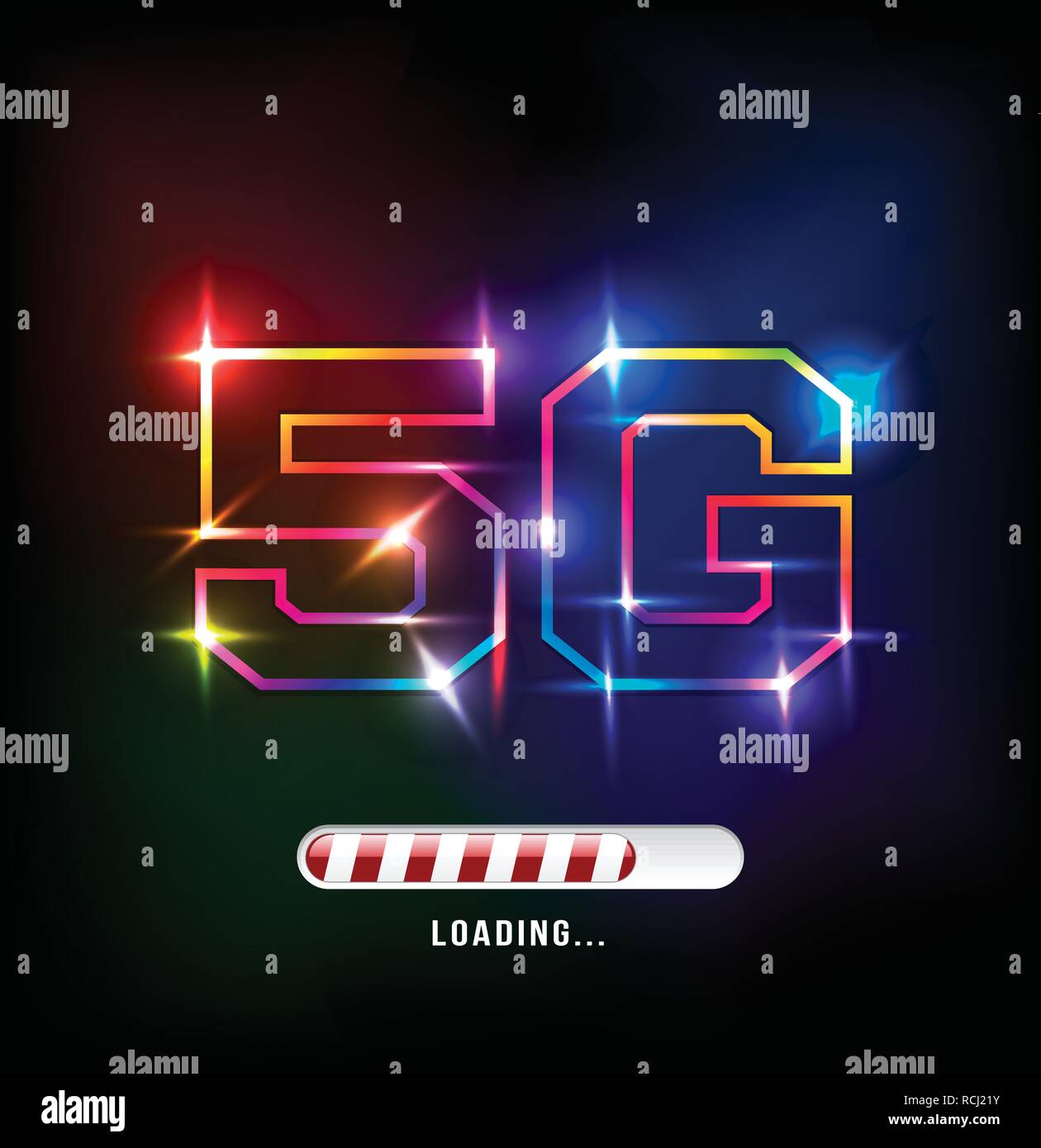 5G loading high speed innovation connection. Vector abstract 5G new wireless internet connection ...