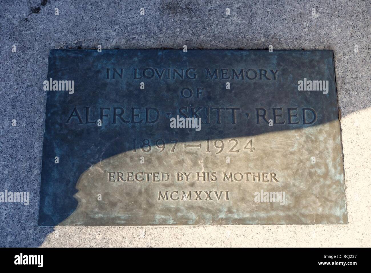 Alfred Skitt Reed memorial plaque - Great Barrington, MA Stock Photo ...