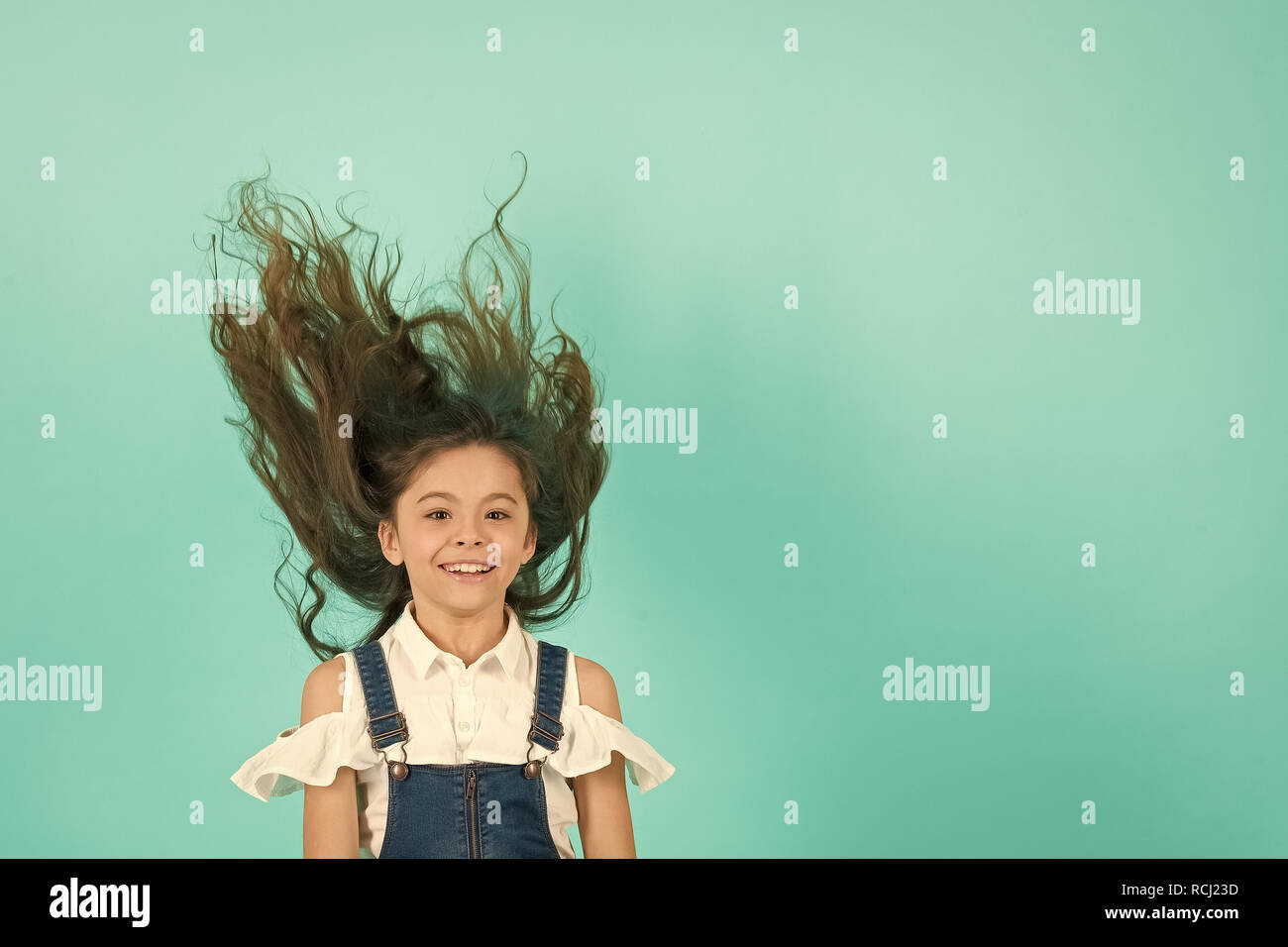 Girl hair blowing child windy hi-res stock photography and images - Alamy