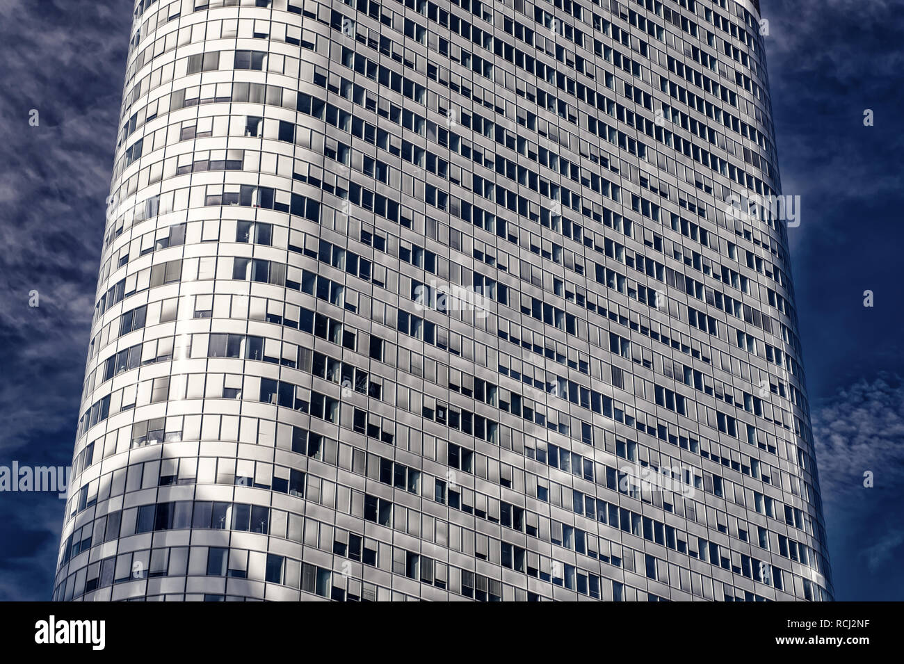 architecture, Office skyscraper building with windows on white cladding ...
