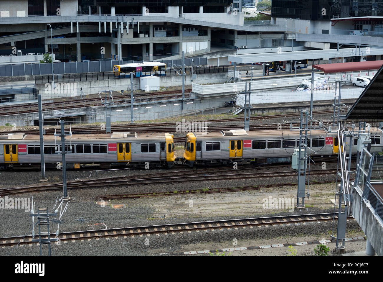A Queensland Rail train at Roma Street station, Brisbane, Queensland ...