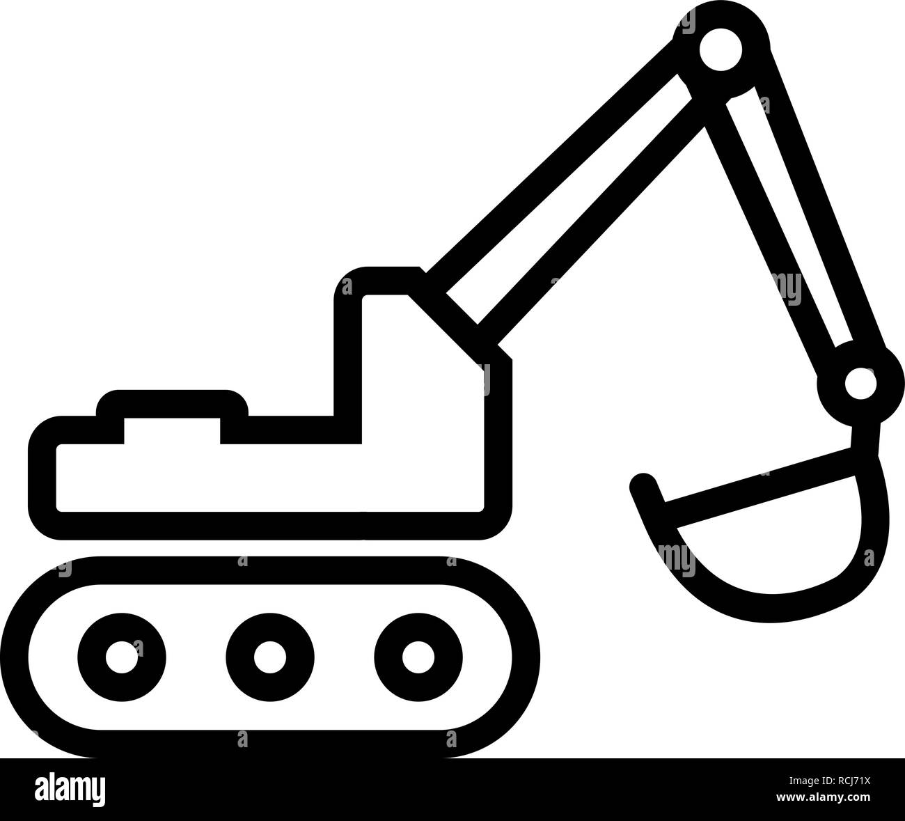 Vector Excavator Icon Stock Vector Image & Art - Alamy