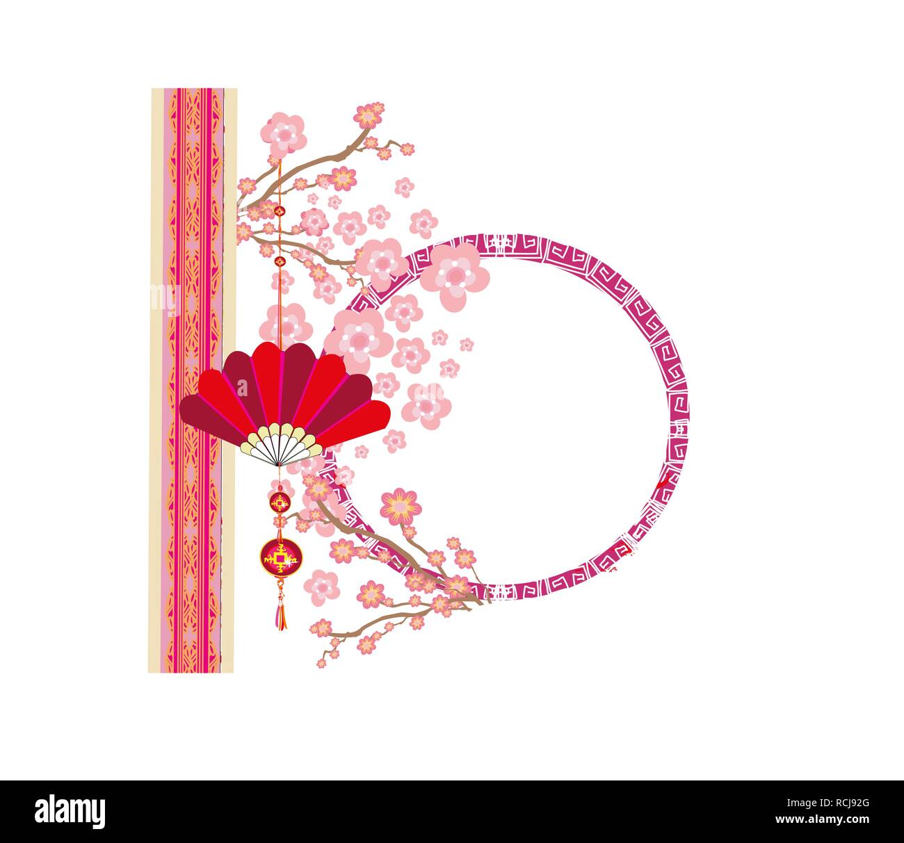 Gold folding fan fan Cut Out Stock Images & Pictures - Alamy