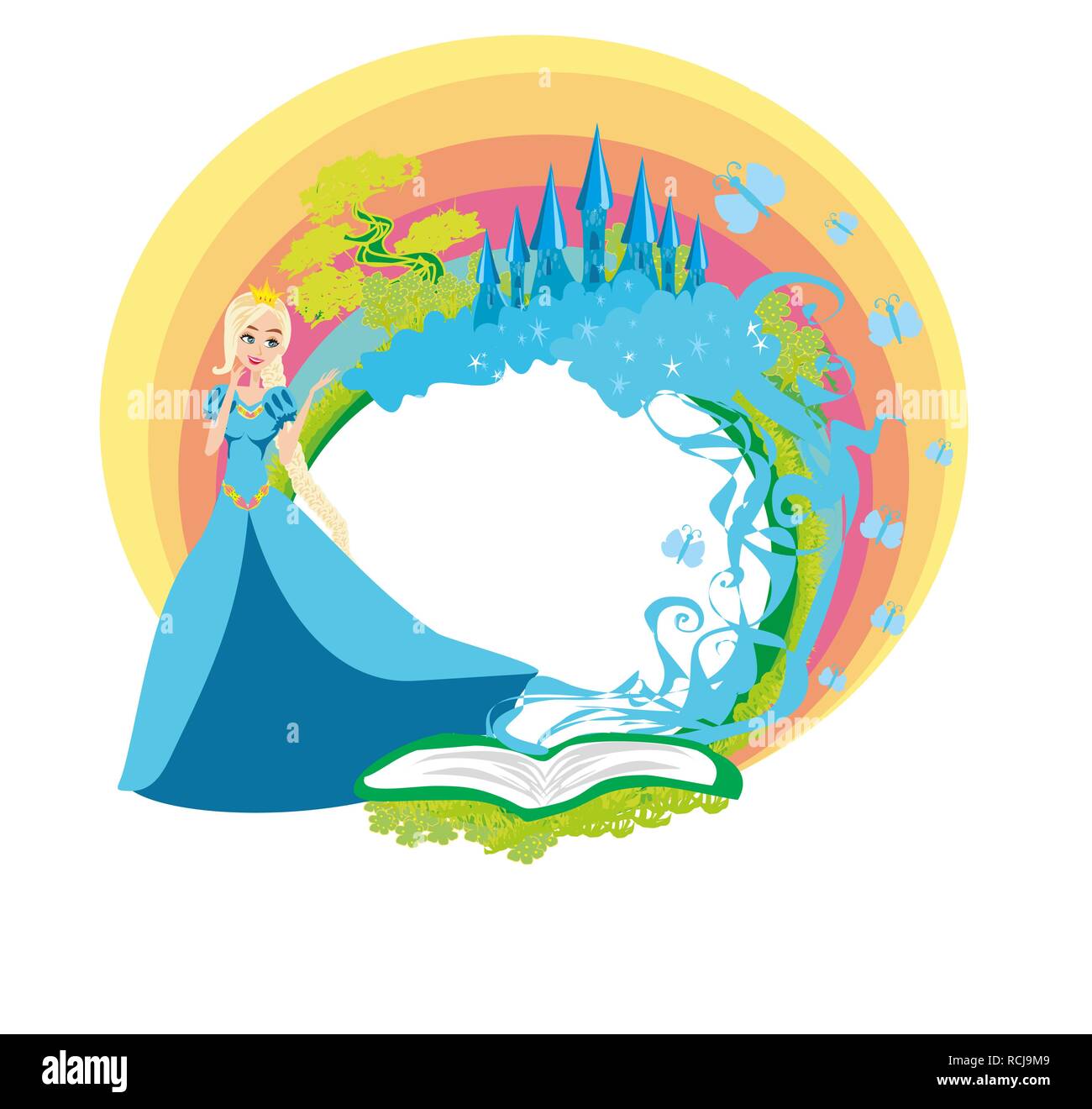 Magic Fairy Tale Princess Castle - frame Stock Vector Image & Art - Alamy