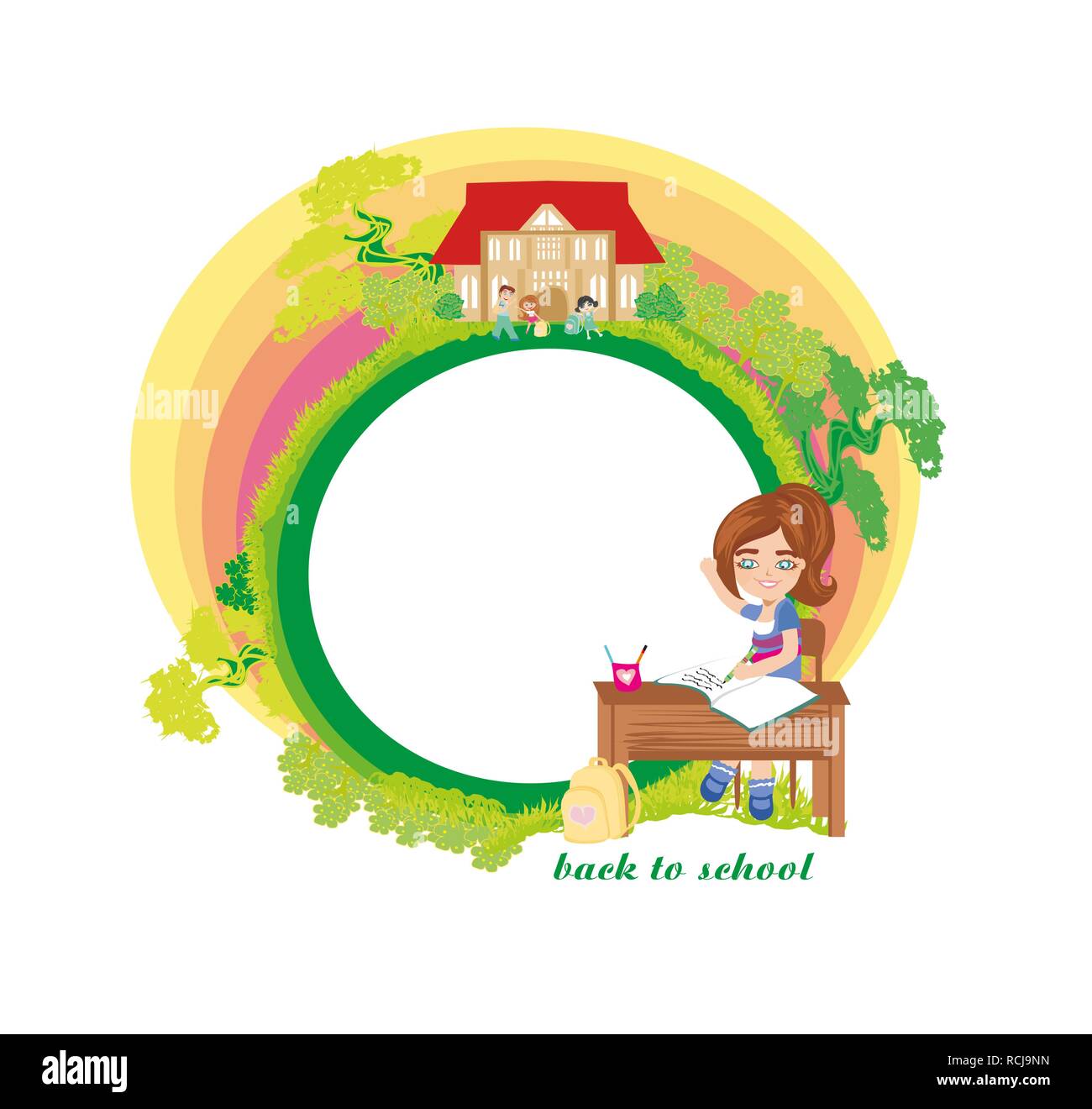 Colorful rainbow back on Stock Vector Images - Alamy