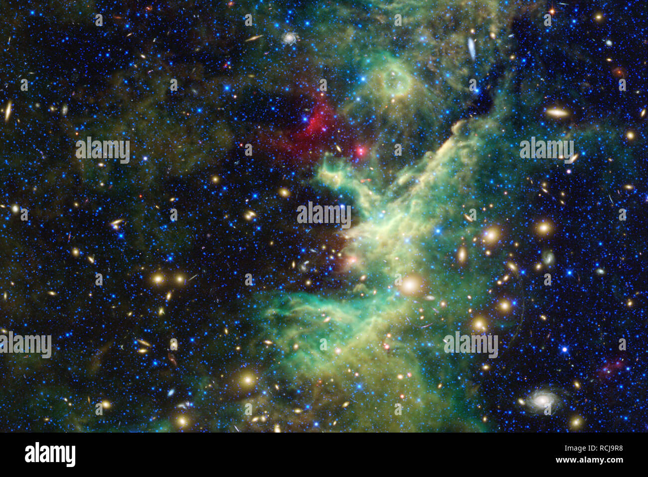Universe scene with stars and galaxies in deep space showing the beauty ...