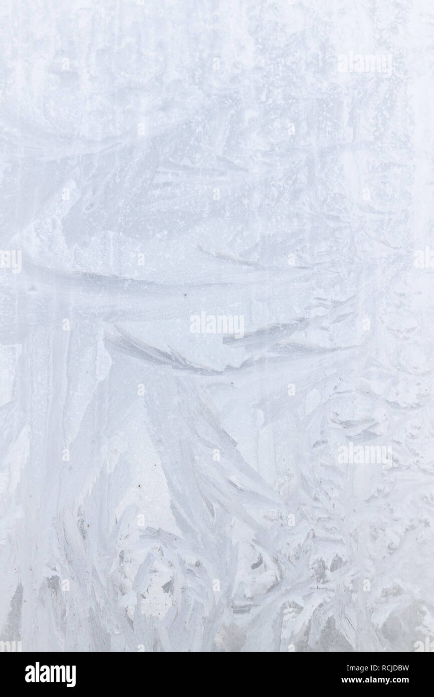 Frosty patterns on a frozen ice box in the early morning Stock Photo ...