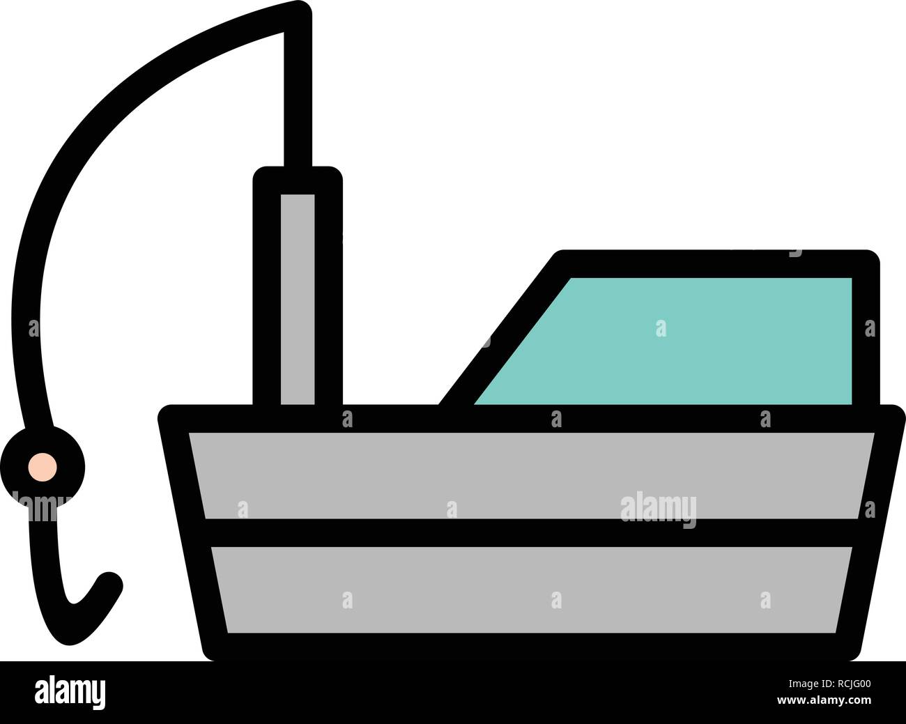 Vector Fishing Boat Icon Stock Vector Image & Art - Alamy