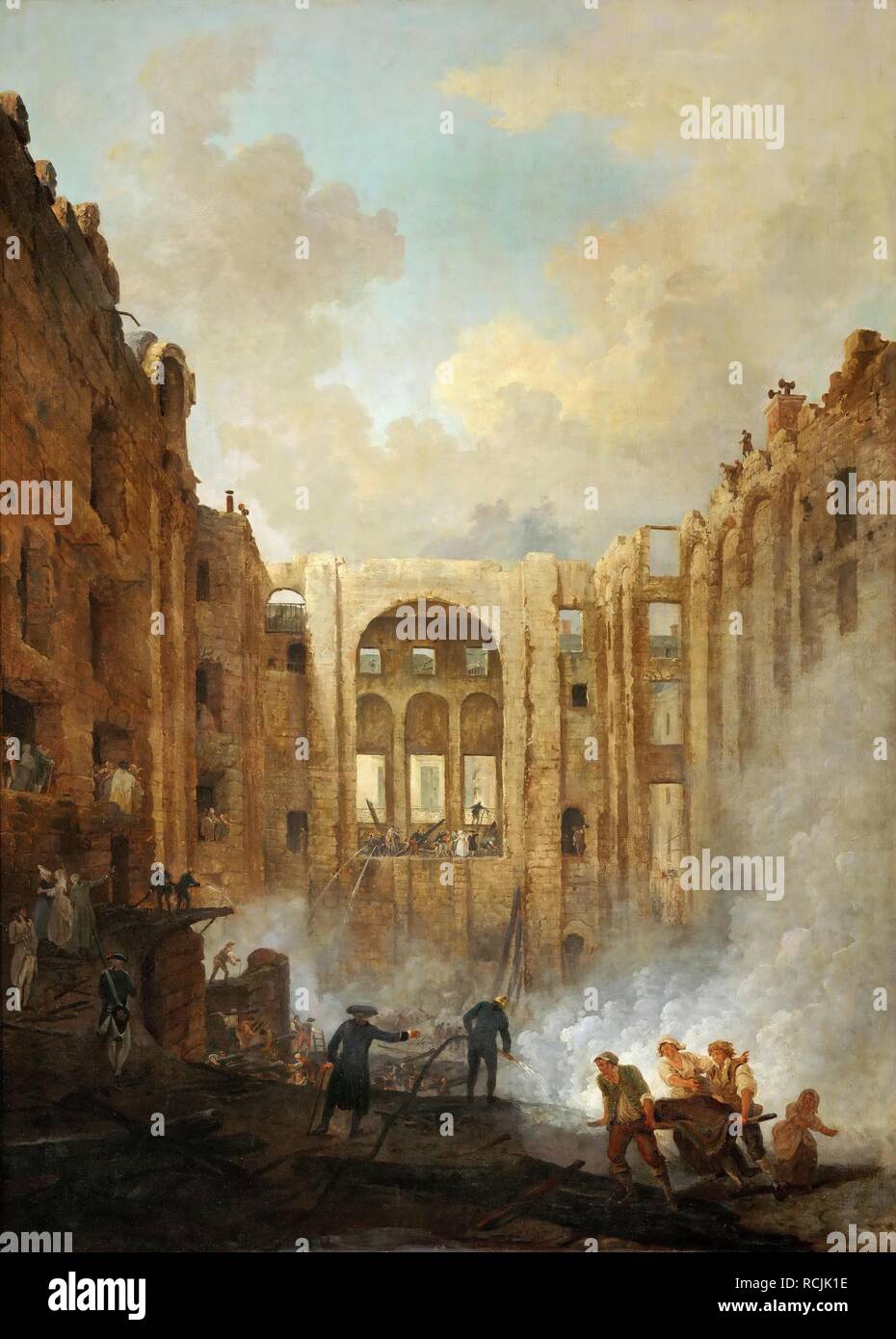Fire at the Opera House of the Palais-Royal in 1781. Museum: Musee du ...