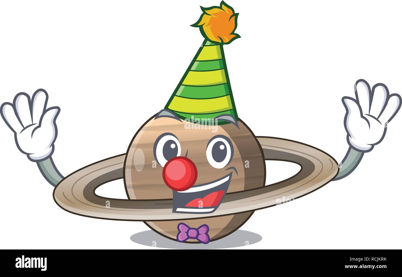 Clown planet saturn above the sky cartoon Stock Vector Image & Art - Alamy