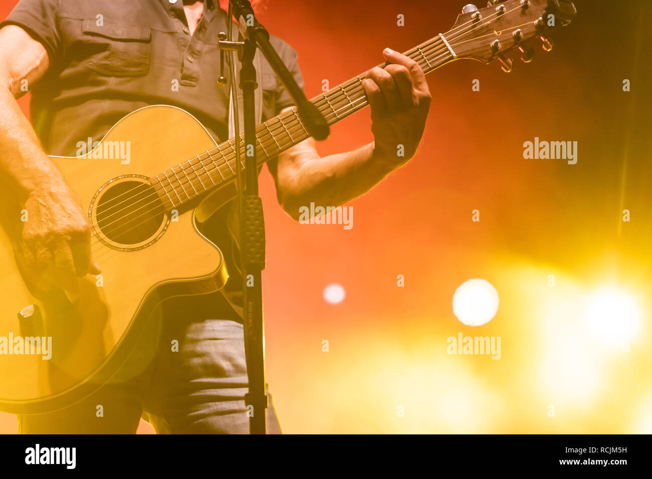 Thessaloniki, Greece - September 22, 2018: acoustic guitar in action on ...