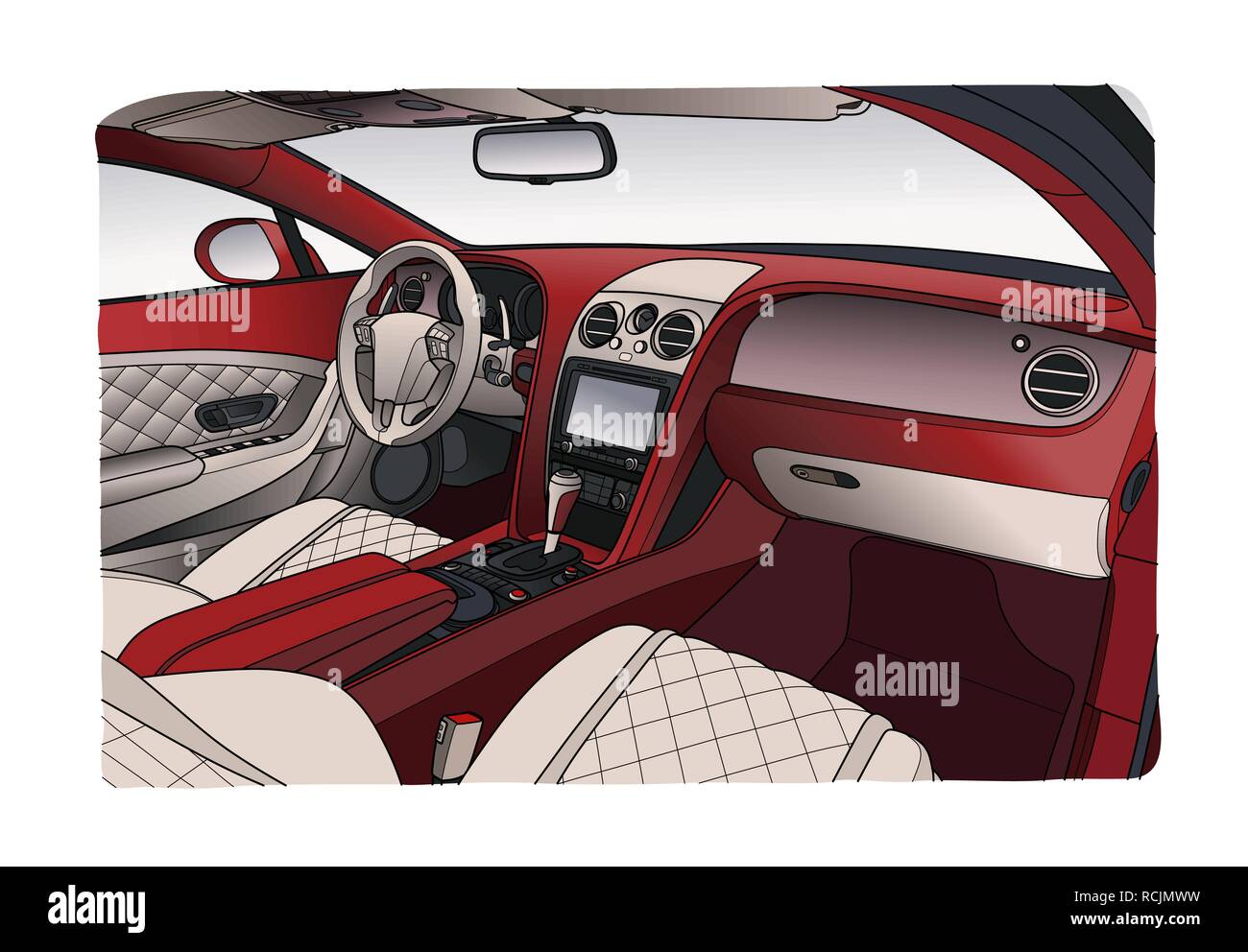 Inside vintage car Stock Vector Images - Alamy
